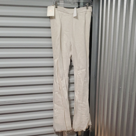 Ellery | Jeans | Ellery Cream Flare Wide Leg Jeans With Textured Fabric ...